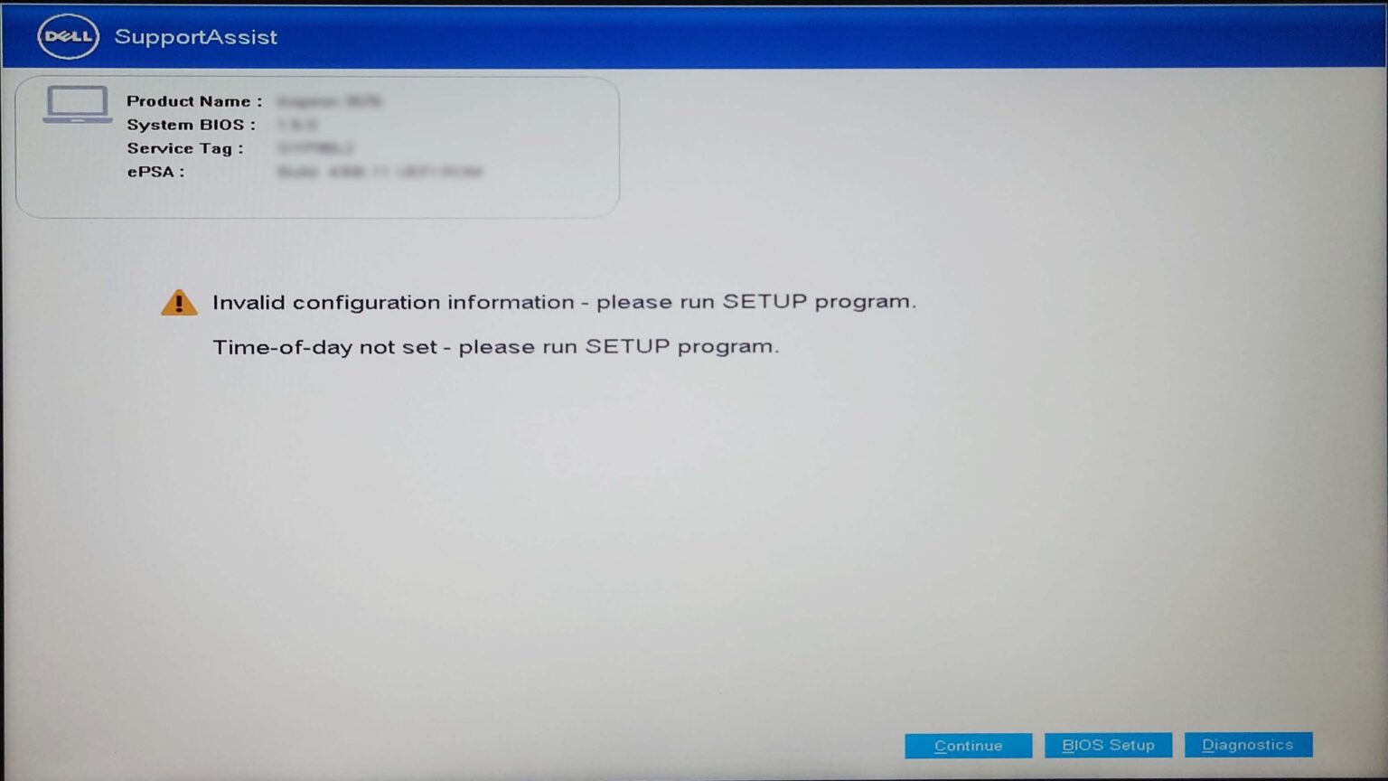 PC起動中に出た「please run SETUP program」メッセージと対応 | 野鳥と富士山と気ままな写真